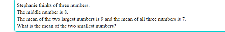 Solved Stephanie thinks of three numbers. The middle number | Chegg.com