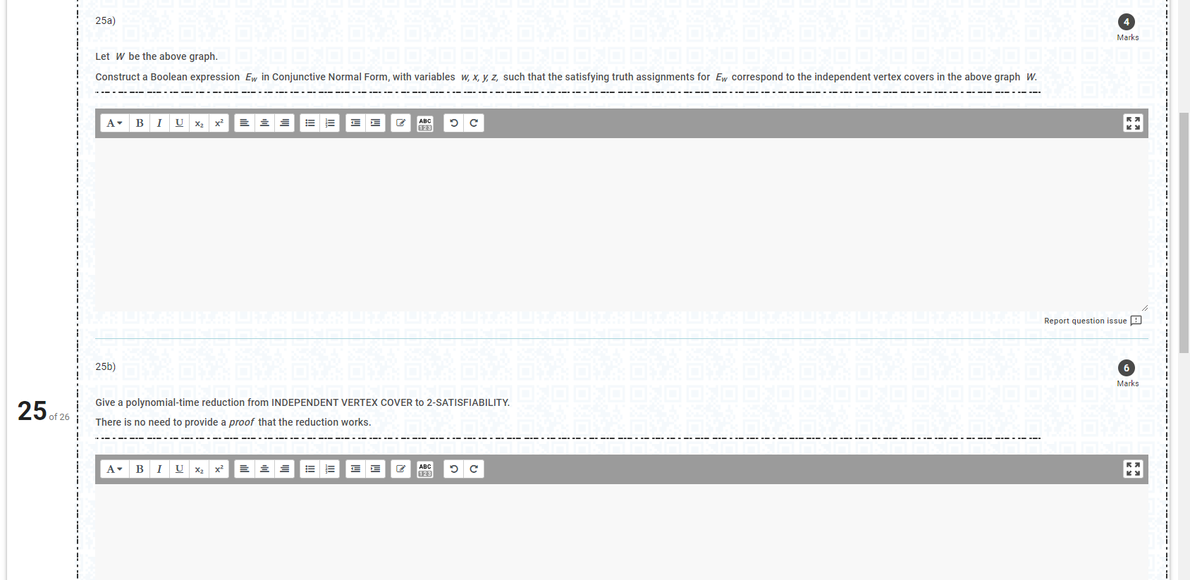 An independent vertex cover of a graph G is a set X | Chegg.com