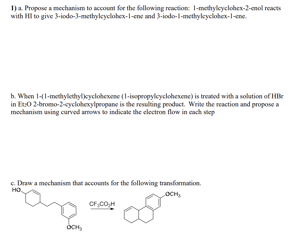 Solved b. ﻿When 1-(1-methylethyl)cyclohexene | Chegg.com