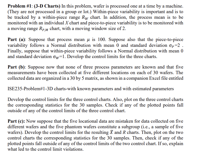 Solved Problem \#1: (3-D Charts) In this problem, wafer is | Chegg.com