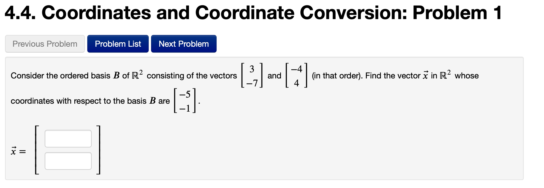 Solved 4.4. Coordinates and Coordinate Conversion: Problem 1 | Chegg.com