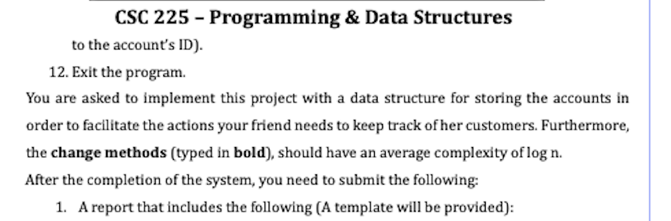 Solved CSC 225 - Programming & Data Structures Programming | Chegg.com Solved CSC 225 - Programming & Data Structures Programming | Chegg.com