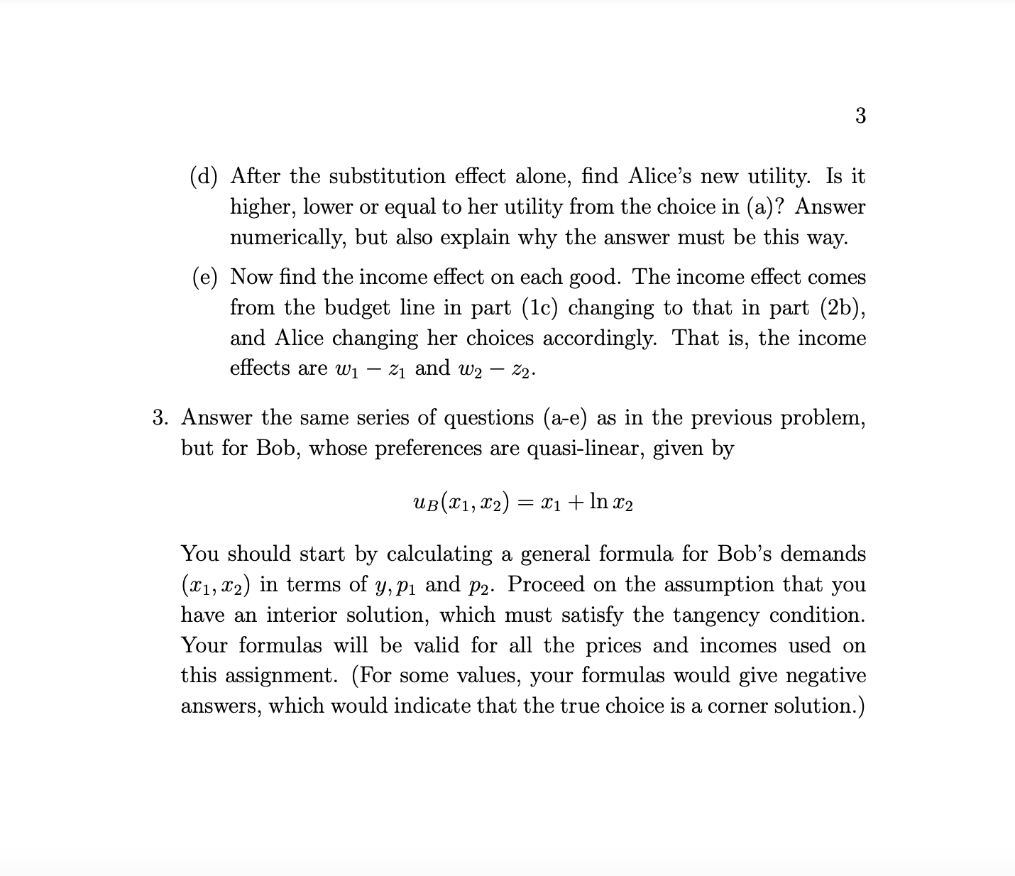 Solved 2. Alice has perfect-complement preferences, with | Chegg.com