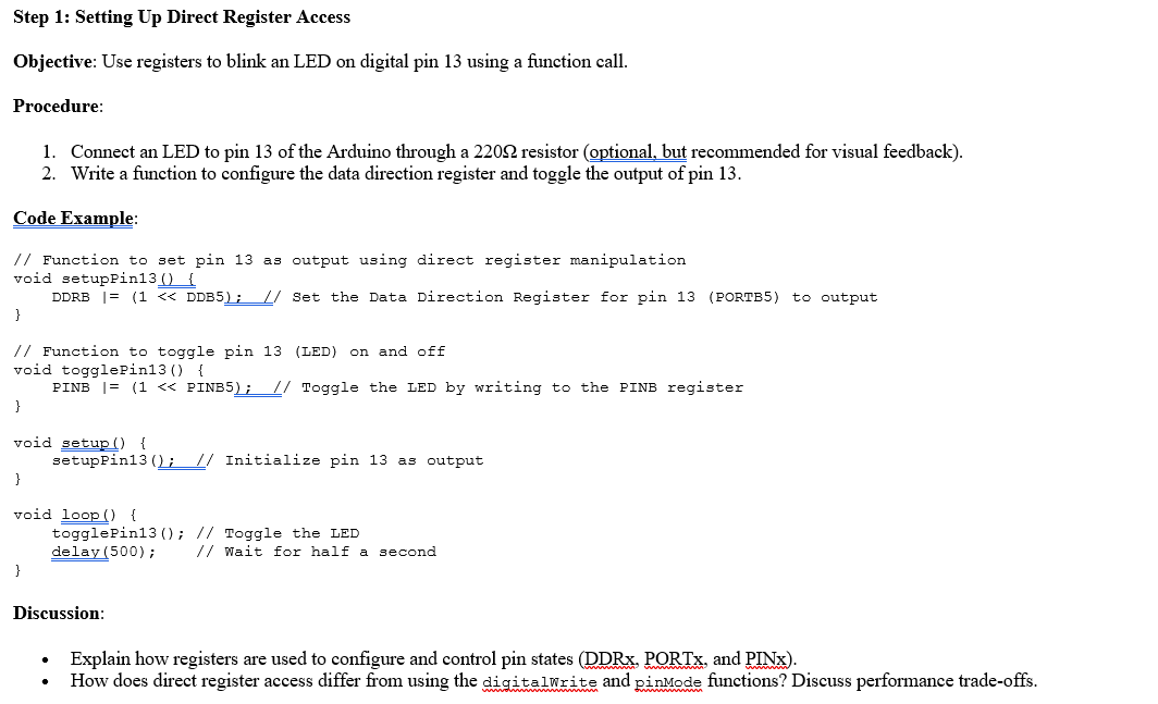 Solved Step 1: Setting Up Direct Register AccessObjective: | Chegg.com