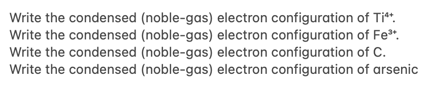 Solved Write the condensed (noble-gas) electron | Chegg.com