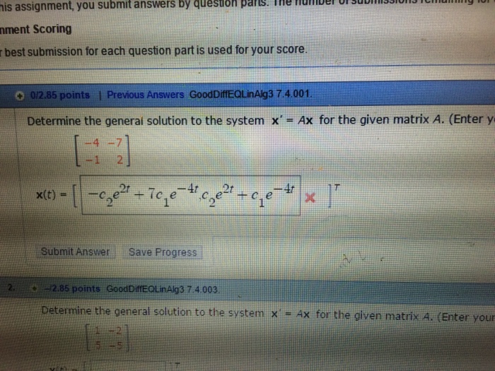 Solved Determine the general solution to the system x' = Ax | Chegg.com
