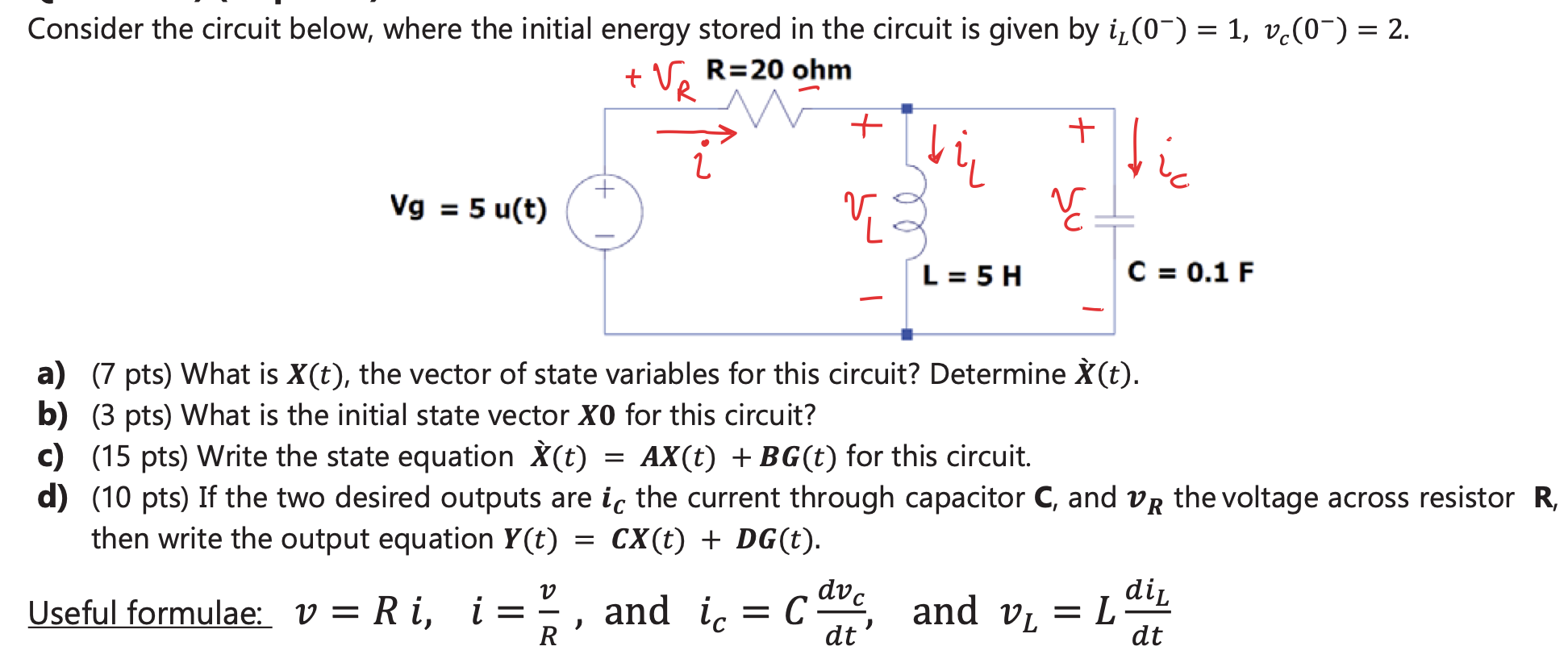 Solved Consider the circuit below, where the initial energy | Chegg.com