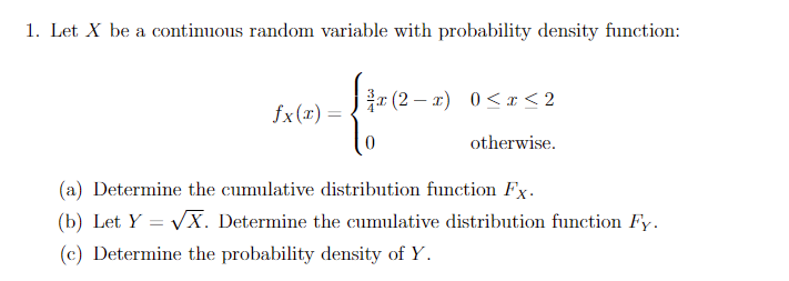 Solved 1 Let X Be A Continuous Random Variable With 9659