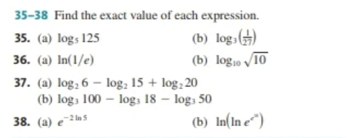 Solved 35-38 Find the exact value of each expression. 35. | Chegg.com
