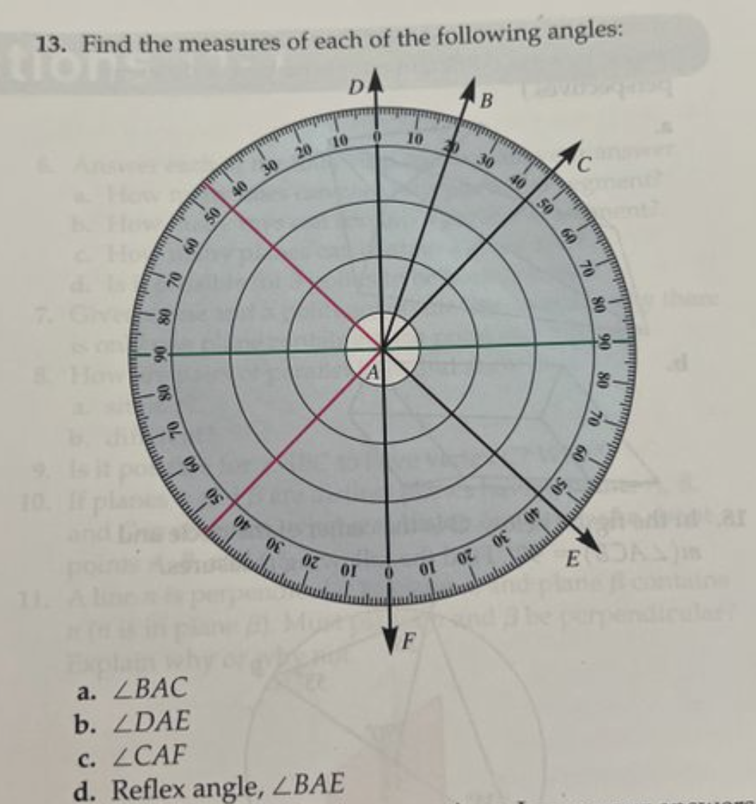 Solved 13. Find the measures of each of the following | Chegg.com