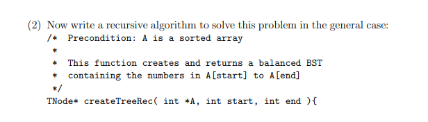 Solved Suppose we define a TNode as follows: typedef struct | Chegg.com