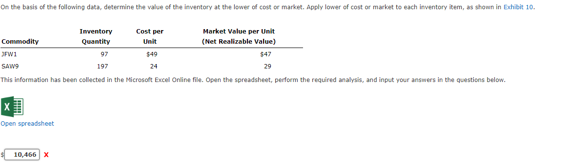 Solved Open spreadsheet | Chegg.com