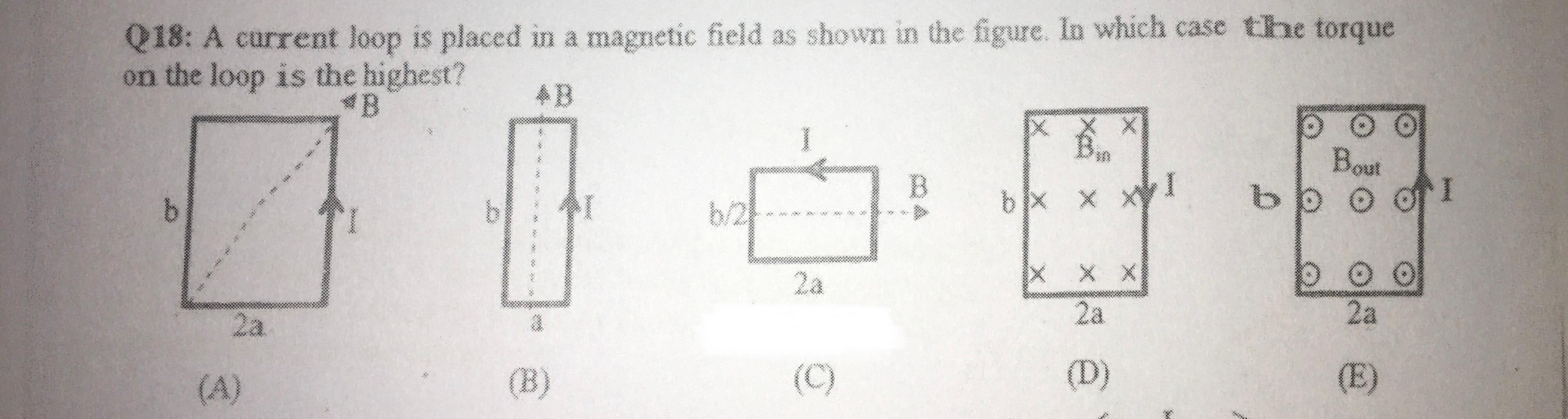 Solved Q18: A carrent loop is placed in a magnetic field as | Chegg.com