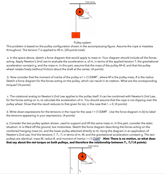 Solved Pulley Pulley system This problem is based on the | Chegg.com