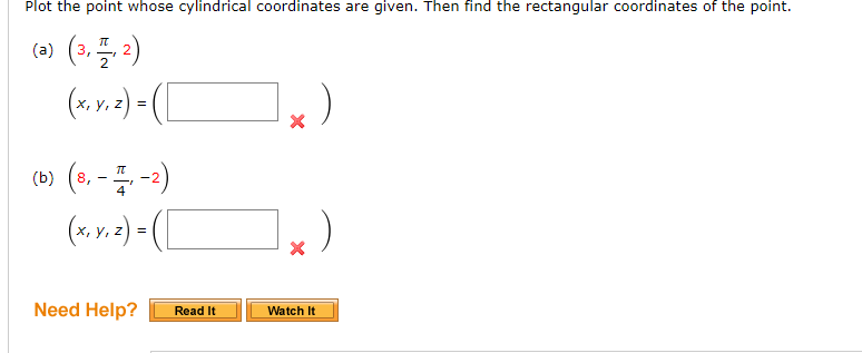 Solved Plot the point whose cylindrical coordinates are | Chegg.com