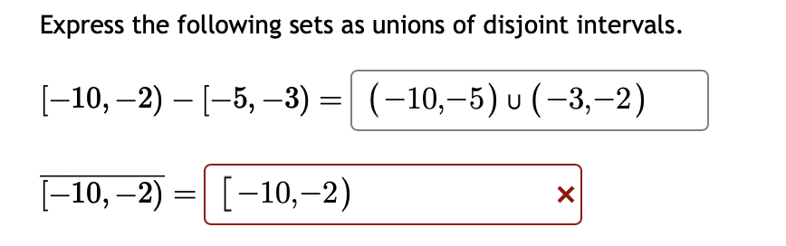 Solved Express the following sets as unions of disjoint | Chegg.com
