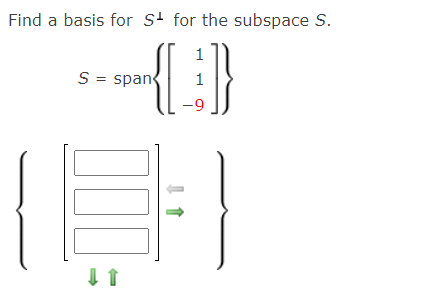 [Solved]: Find a basis for ( S^{ perp} ) for the subspac