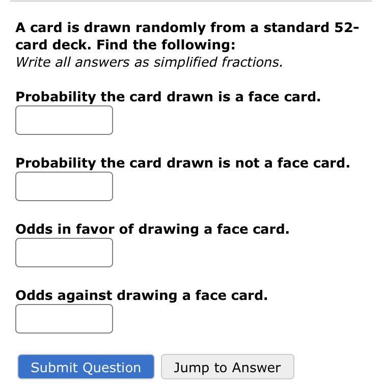 Solved A card is drawn randomly from a standard 52card deck. | Chegg.com