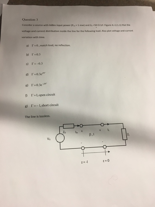 Solved Question 3 Consider a source with 0dBm input power | Chegg.com