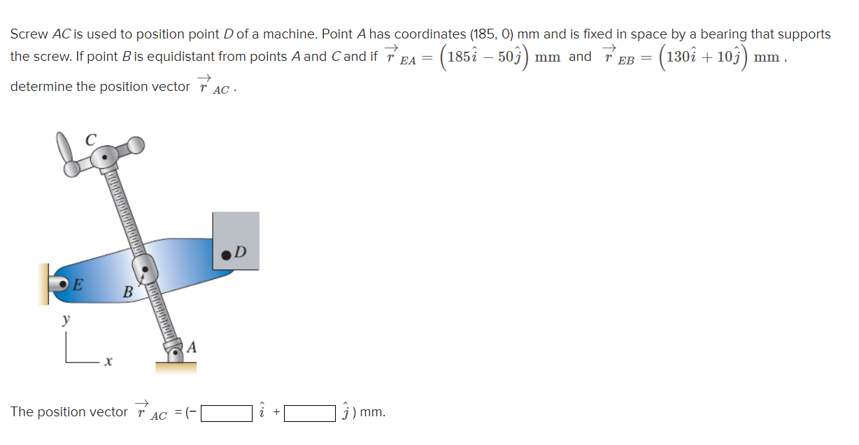 Solved Screw AC is used to position point D of a machine. | Chegg.com