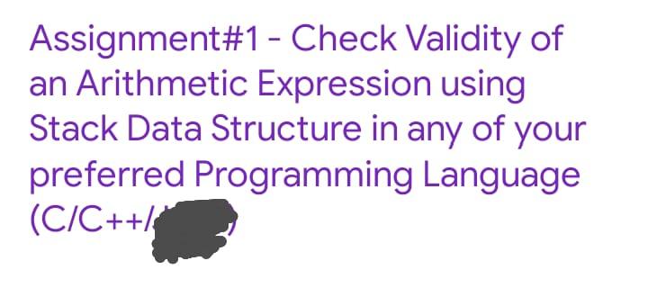 Solved Assignment#1 - Check Validity of an Arithmetic | Chegg.com