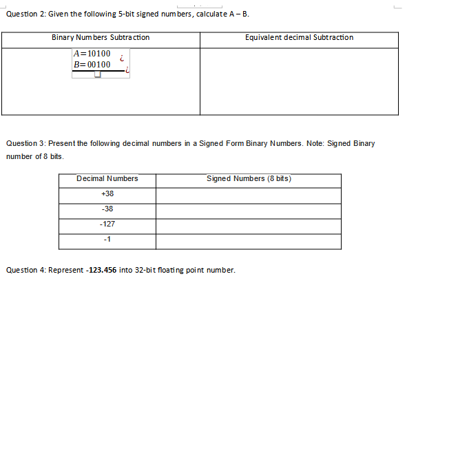 Solved Question 2: Given the following 5-bit signed numbers, | Chegg.com
