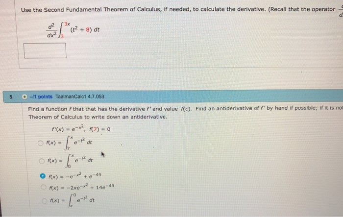 Solved Use the Second Fundamental Theorem of Calculus, if | Chegg.com