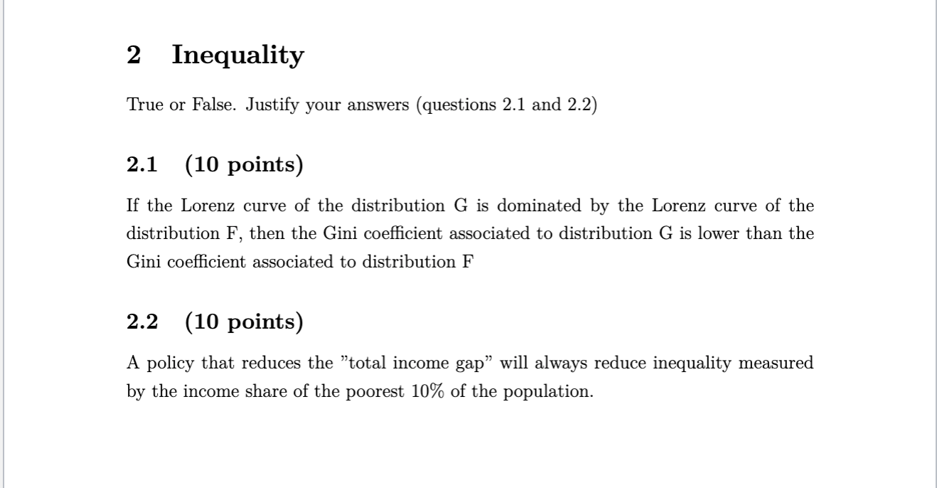 2 Inequality True or False. Justify your answers | Chegg.com