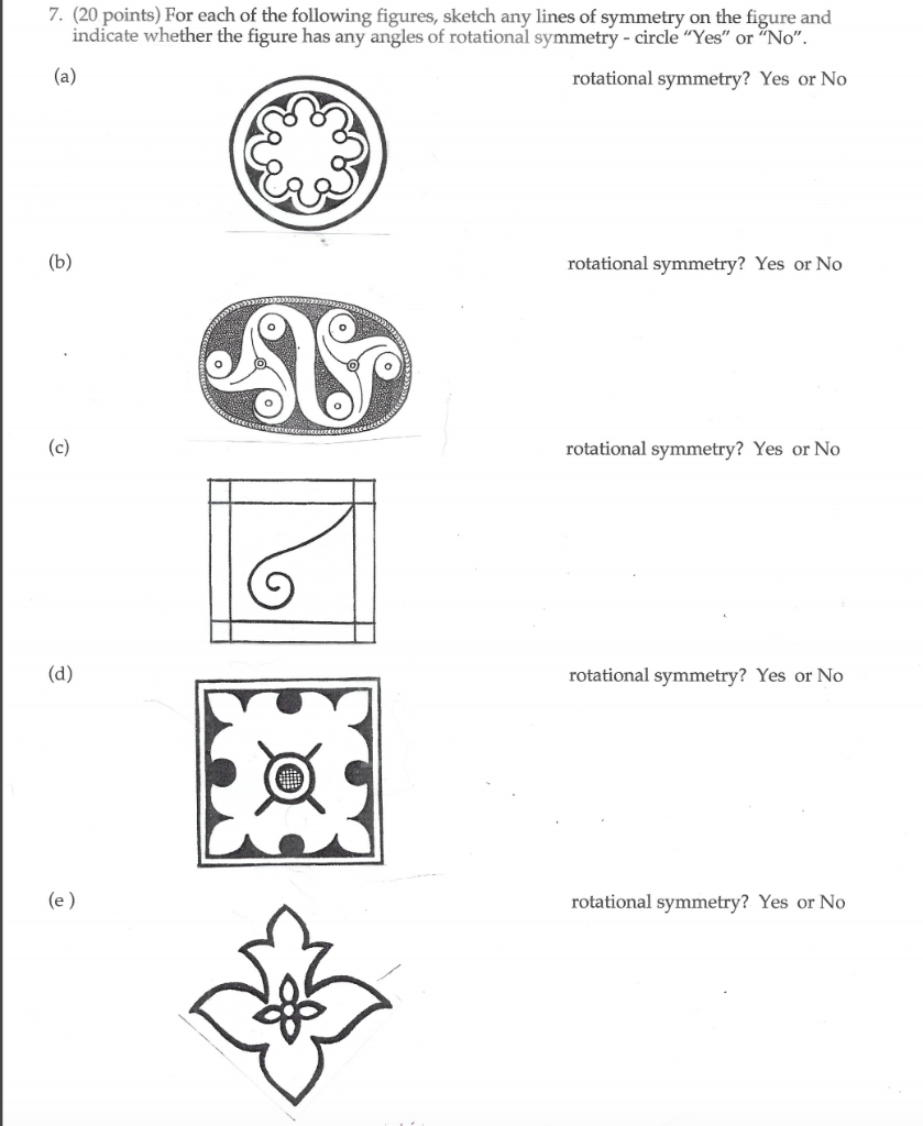 Solved 7. (20 points) For each of the following figures, | Chegg.com