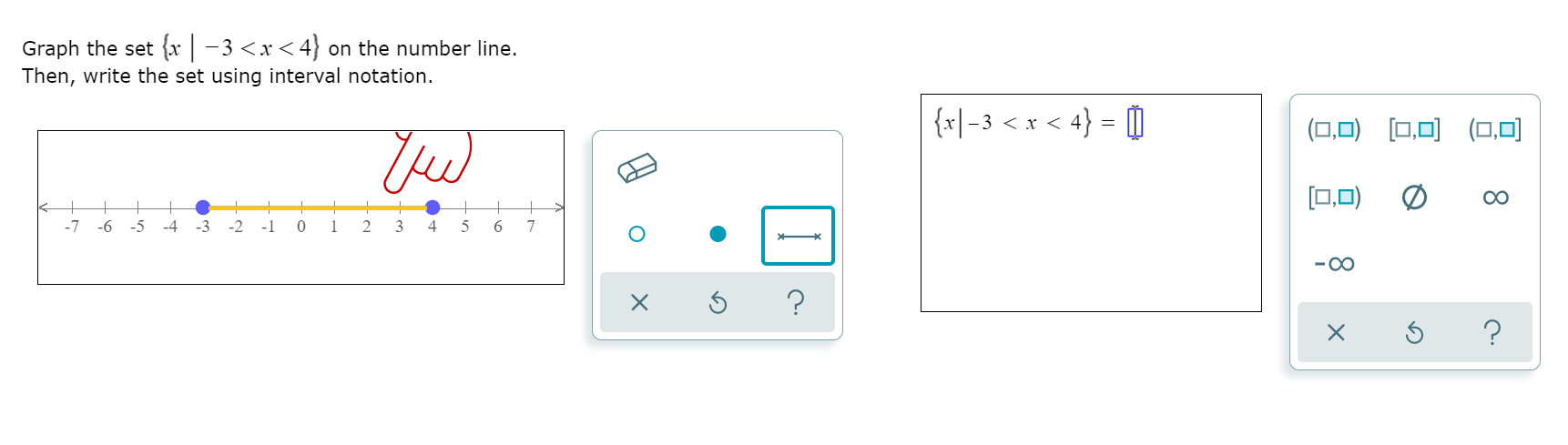 Solved Graph the set {x | -3 | Chegg.com