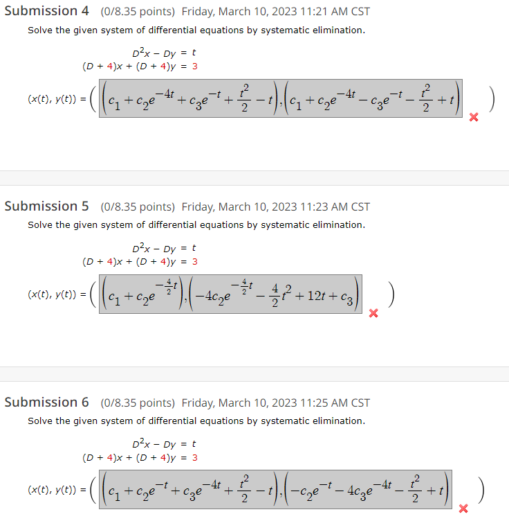Solve the given system of differential equations by | Chegg.com
