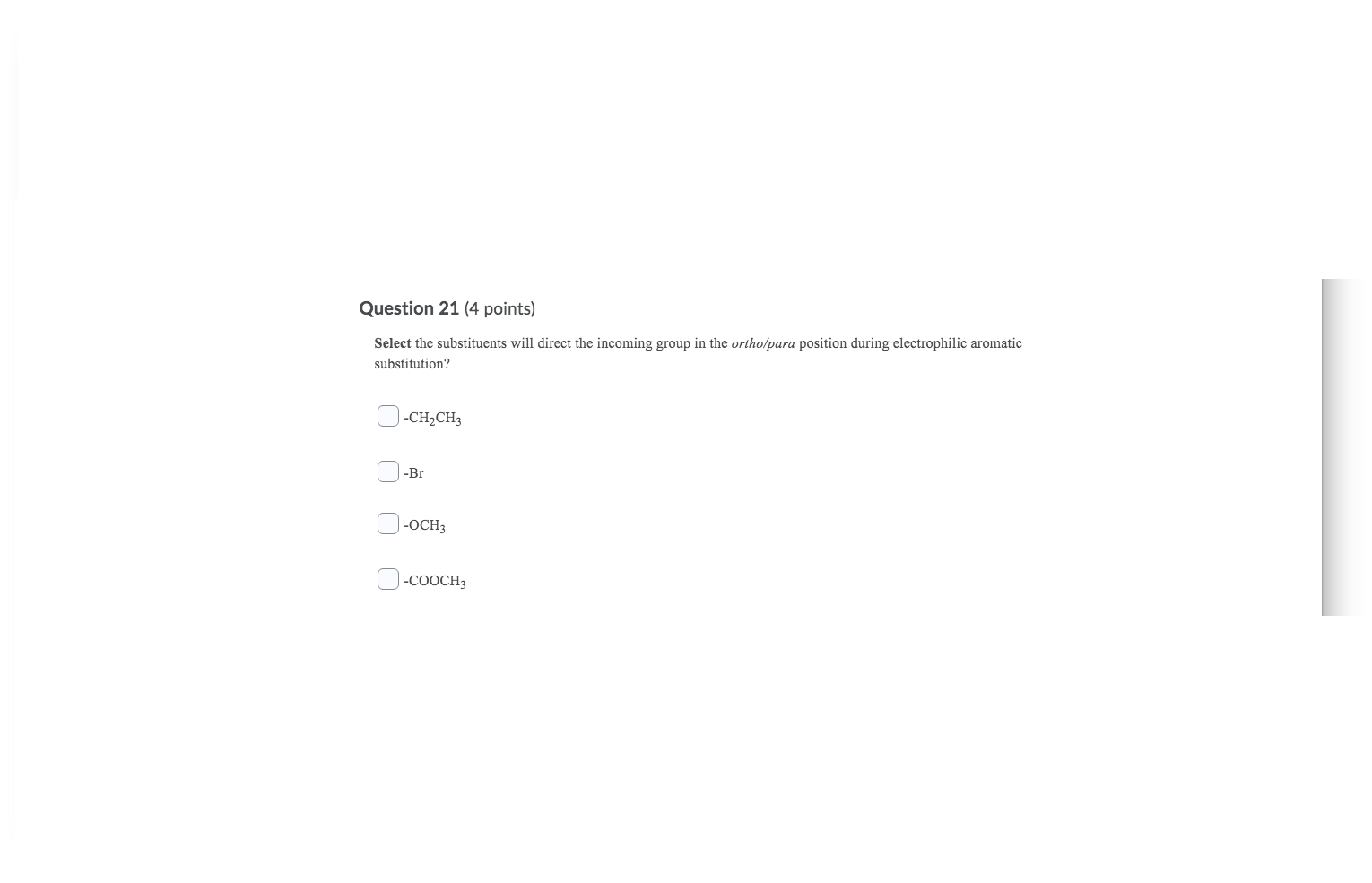 Solved Question 20 (4 points) Is the following compound an | Chegg.com