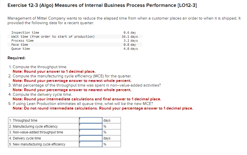 Solved Exercise 12-3 (Algo) Measures of Internal Business | Chegg.com