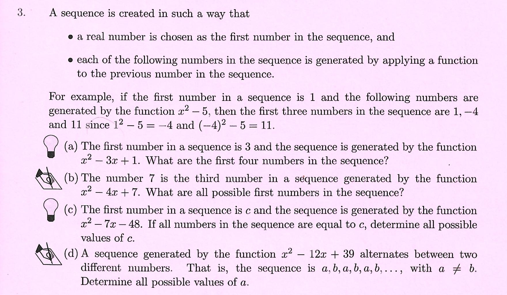 Solved 3. A sequence is created in such a way that . a real | Chegg.com