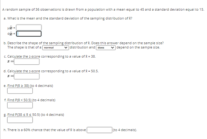 Solved A population has a mean of 300 and a standard | Chegg.com