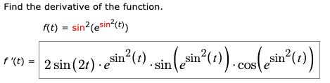 Solved Differentiate the function. n(t) = V7 - 9et 1 get | Chegg.com