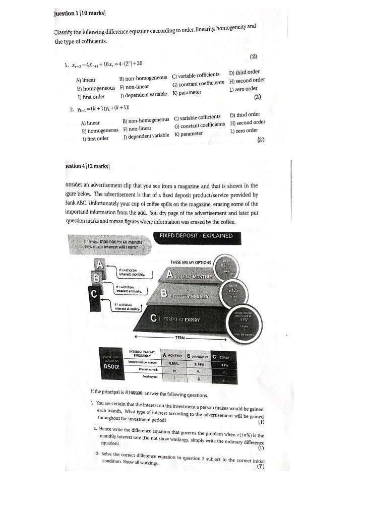 juestion 1 [10 marks) Classify the following | Chegg.com