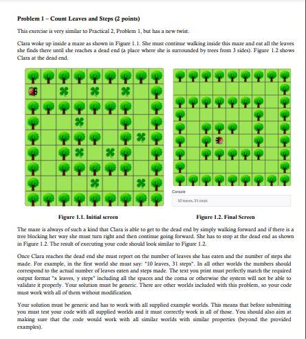 Solved Problem I - Count Leaves and Steps (2 points) This | Chegg.com