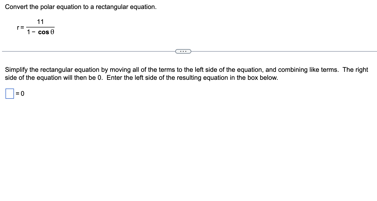 Solved Convert the polar equation to a rectangular equation. | Chegg.com