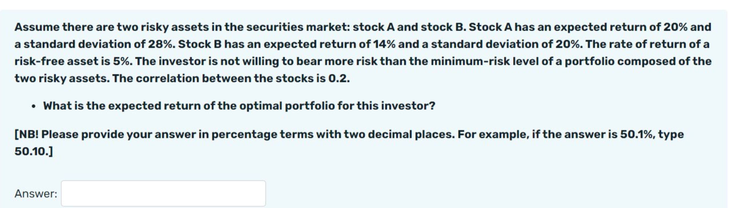 Solved Assume there are two risky assets in the securities | Chegg.com