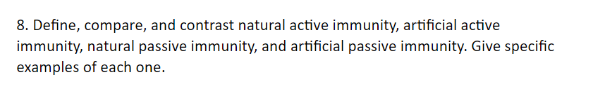 Solved 8. Define, compare, and contrast natural active | Chegg.com