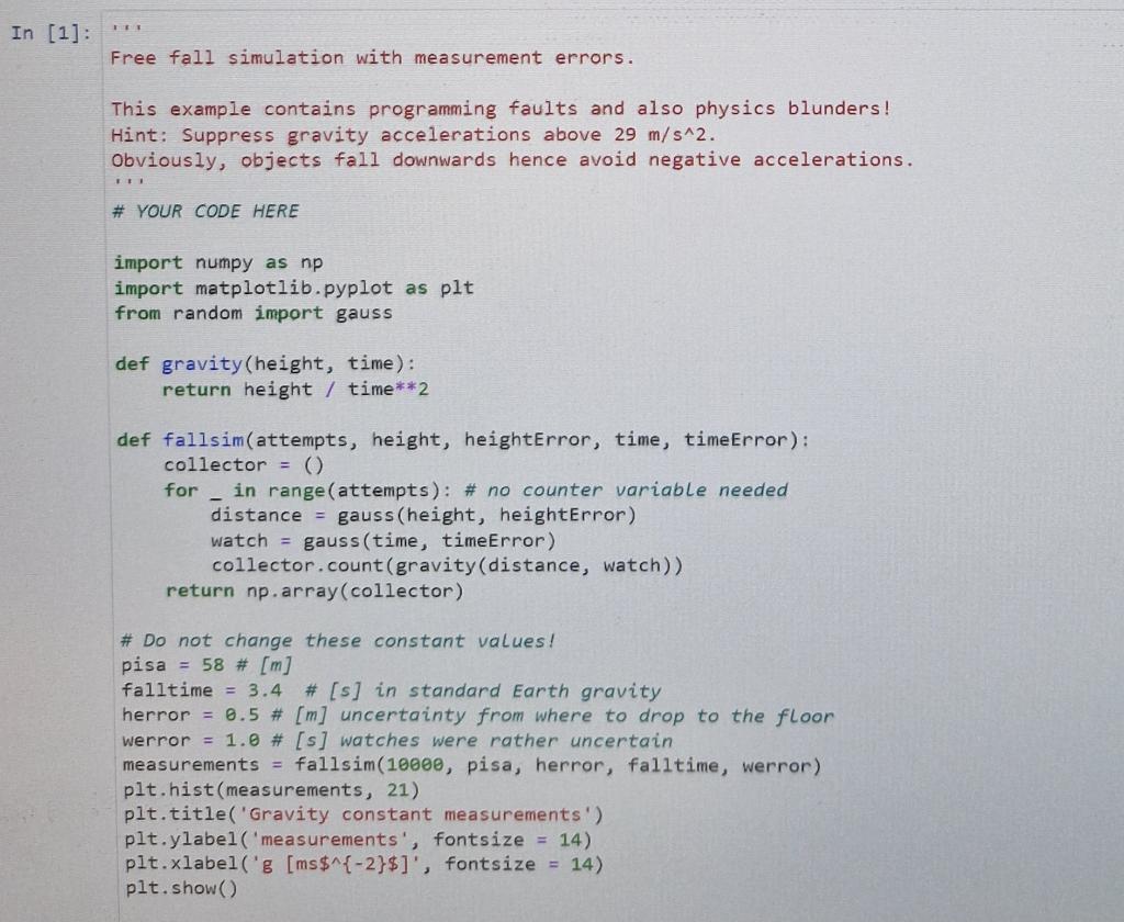 Question 6: The code in the cell below has errors. | Chegg.com