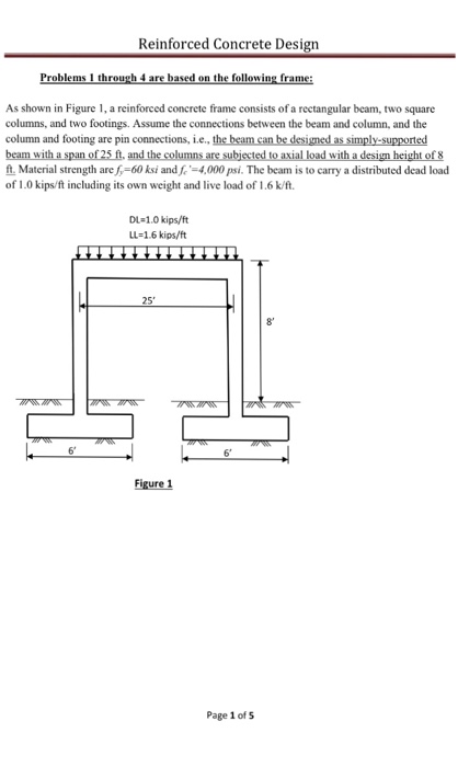 Solved Reinforced Concrete Design Problems 1 through 4 are | Chegg.com