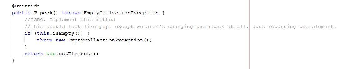Solved 1. peek does not change the state of the stack (in | Chegg.com
