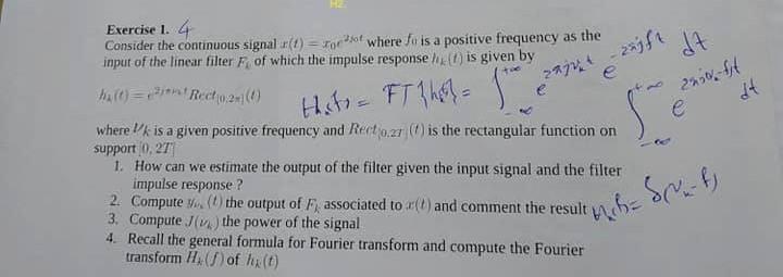 Exercise 1.4 Consider the continuous signal r(t) = | Chegg.com
