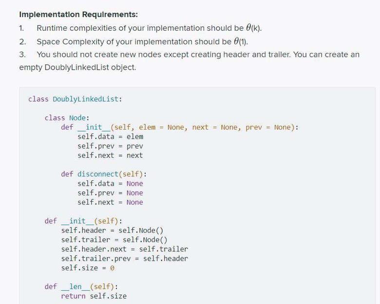 Solved Q5 Doubly Linked List 25 Points Give a python | Chegg.com
