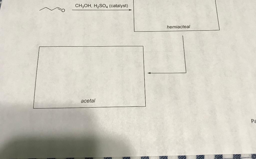 Solved CH3OH, H2SO4 (catalyst) hemiacteal acetal Ра | Chegg.com