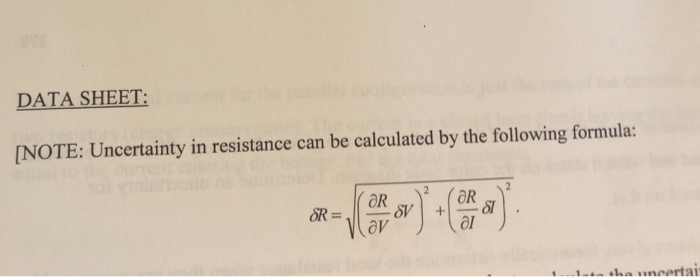 Solved I need help calculating the uncertaintyfor measured | Chegg.com