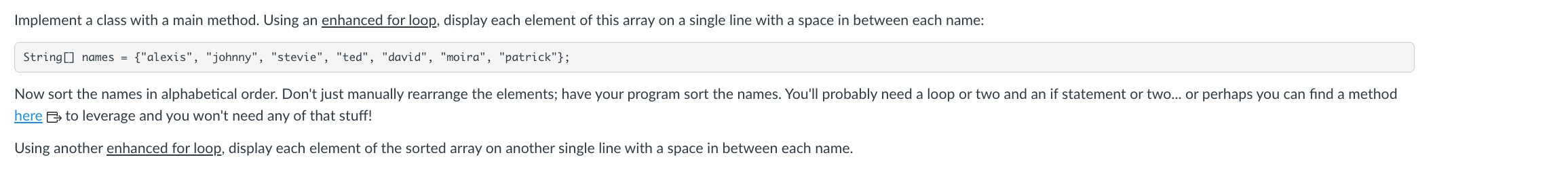 Solved Implement a class with a main method. Using an | Chegg.com