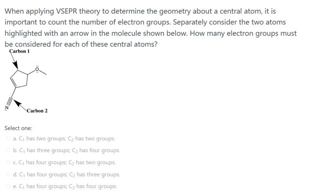 Solved When applying VSEPR theory to determine the geometry | Chegg.com